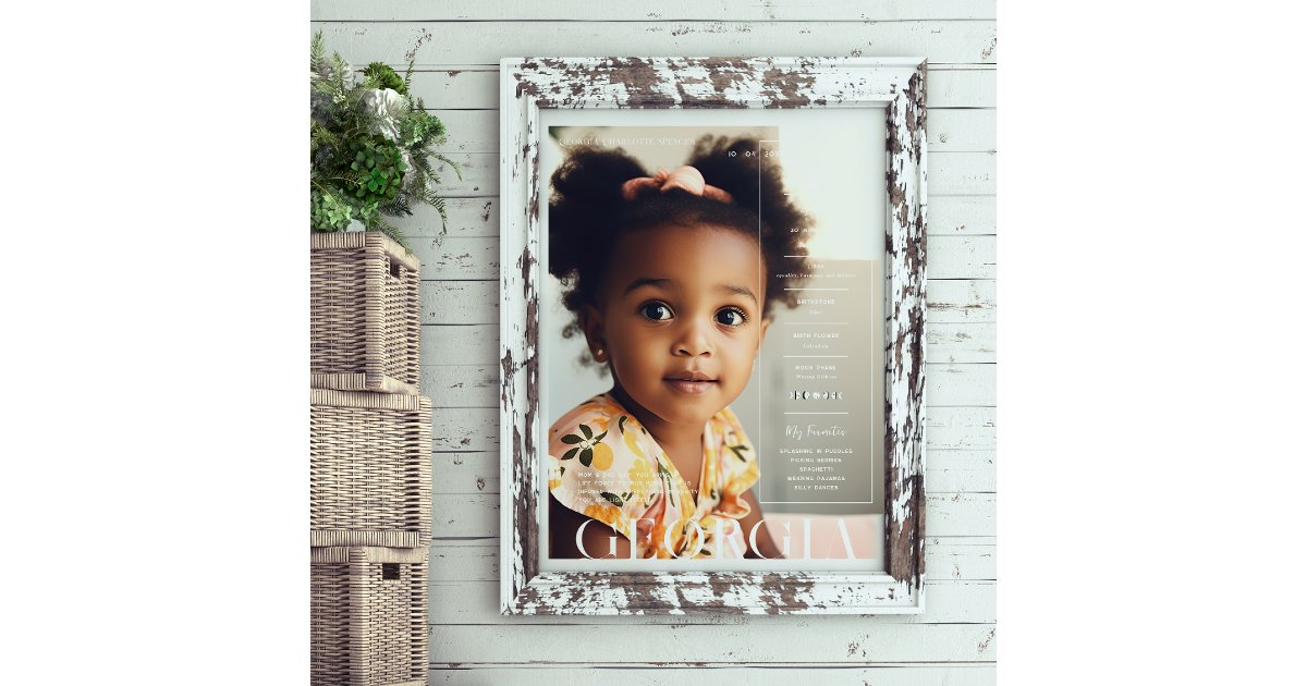 Modern Minimal Magazine Cover | Any Year Birthday Poster | Zazzle