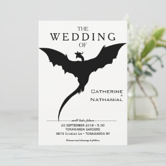 Modern Minimal Medieval Dragon Wedding Invitation | Zazzle