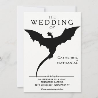 Modern Minimal Medieval Dragon Wedding Invitation | Zazzle