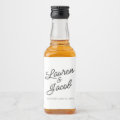 Modern Minimal Minimalist Black White Wedding Mini Liquor Bottle Label ...