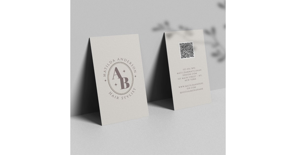 Modern minimal monogram arch business card | Zazzle