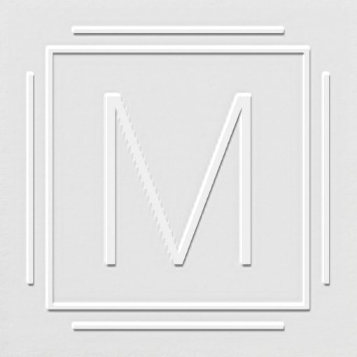 Modern minimal monogram initial double border embosser | Zazzle