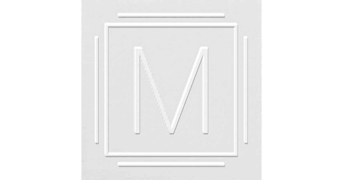 Modern minimal monogram initial double border embosser | Zazzle