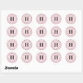 Modern minimal monogram light pink return address classic round sticker ...