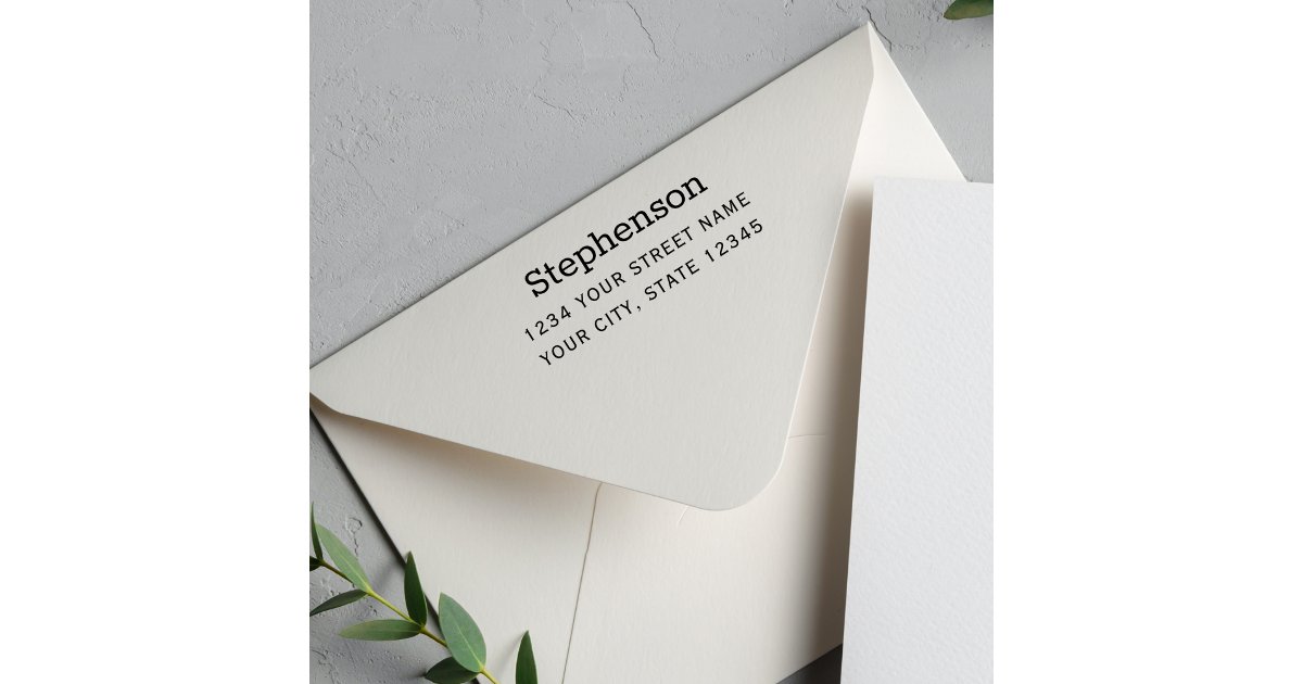 Modern Minimal Name Custom Return Address Self-inking Stamp | Zazzle