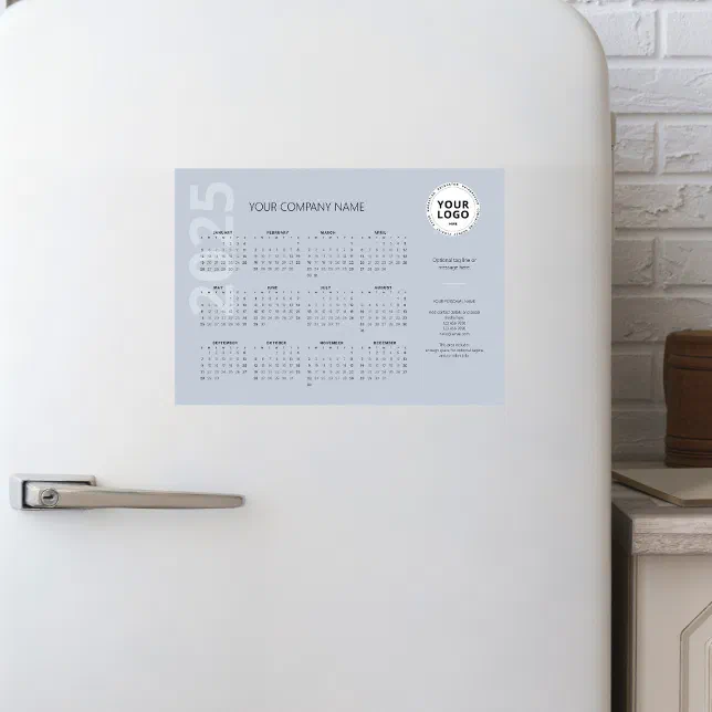 Modern Minimal Pale Blue Business Calendar 2025 | Zazzle