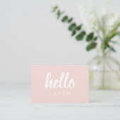 Modern Minimal Pastel Pink Hello And You Name Business Card | Zazzle