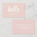 Modern Minimal Pastel Pink Hello And You Name Business Card | Zazzle