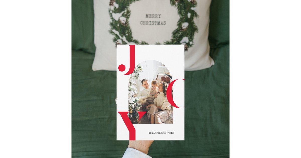 Modern Minimal Photo Arch Joy Invitation | Zazzle