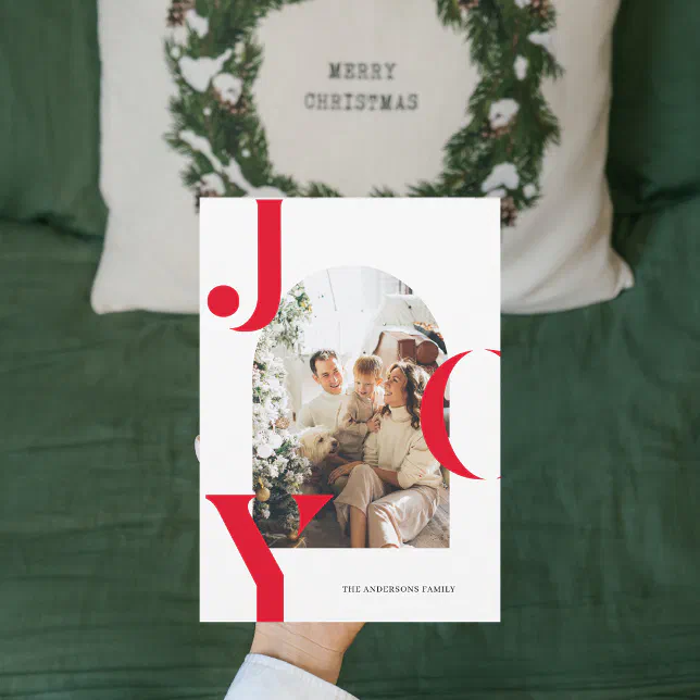 Modern Minimal Photo Arch Joy Invitation | Zazzle