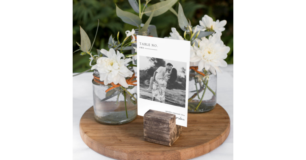 Modern Minimal Photo | Table Number Card | Zazzle