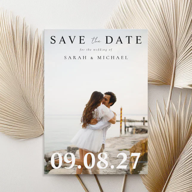 Modern Minimal Photo Wedding Save The Date | Zazzle