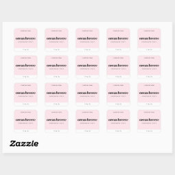 Modern minimal pink square product label | Zazzle