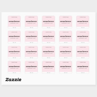 Modern minimal pink square product label | Zazzle