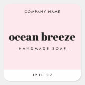 Modern minimal pink square product label | Zazzle
