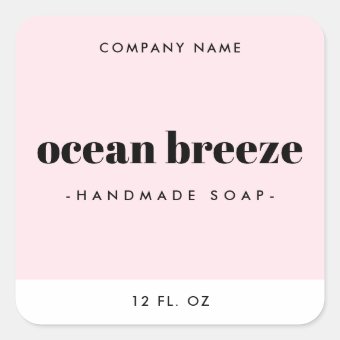 Modern minimal pink square product label | Zazzle