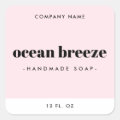 Modern minimal pink square product label | Zazzle