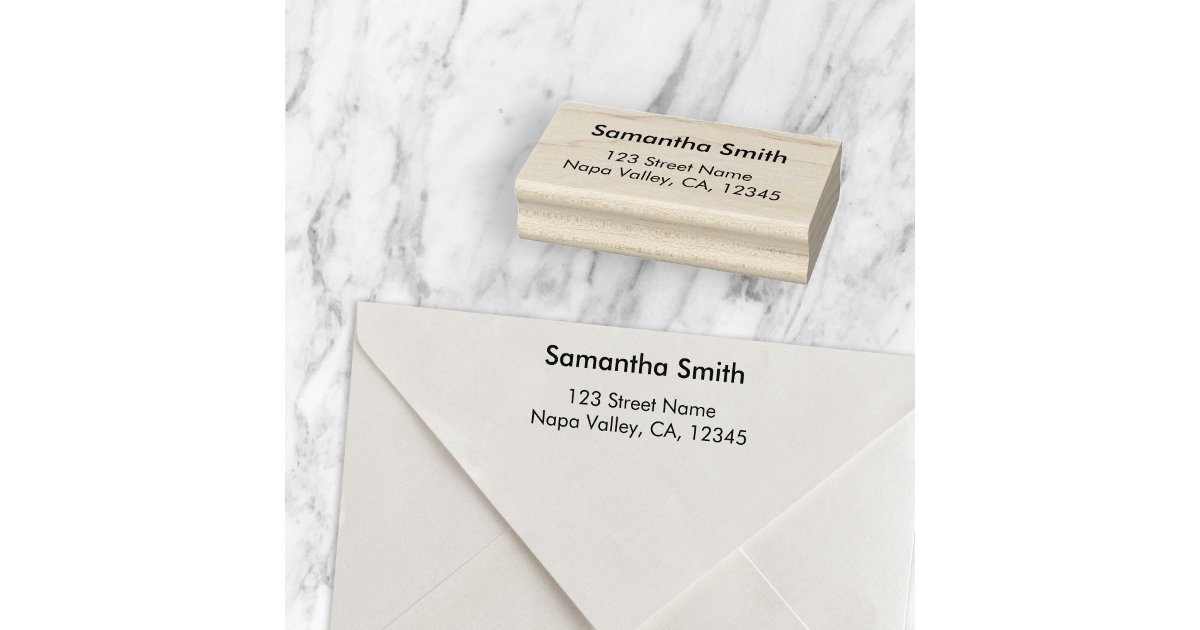 Modern Minimal Return Address Rubber Stamp | Zazzle