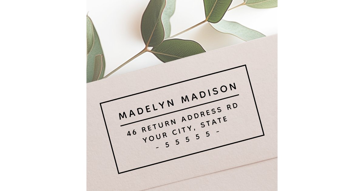 Modern minimal return address self-inking stamp | Zazzle