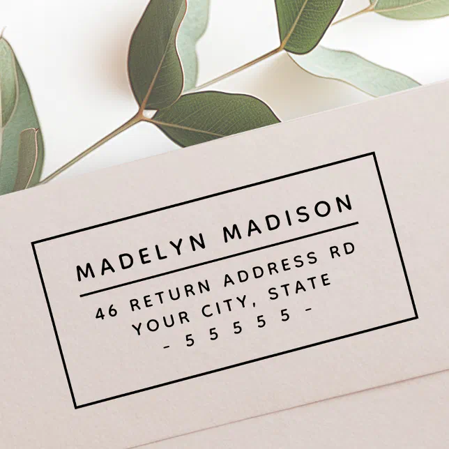 Modern minimal return address self-inking stamp | Zazzle