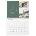 Modern minimal sage green 2 photo family elegant calendar | Zazzle