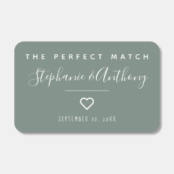 Modern Minimal Sage Green Heart Perfect Match | Zazzle