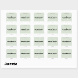 Modern minimal sage green square product label | Zazzle