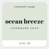 Modern minimal sage green square product label | Zazzle
