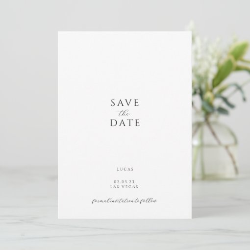 Modern Minimal Save the Date Invitation | Zazzle