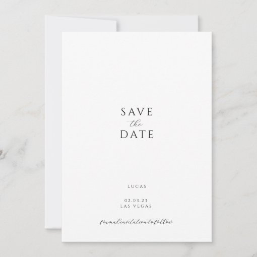 Modern Minimal Save the Date Invitation | Zazzle