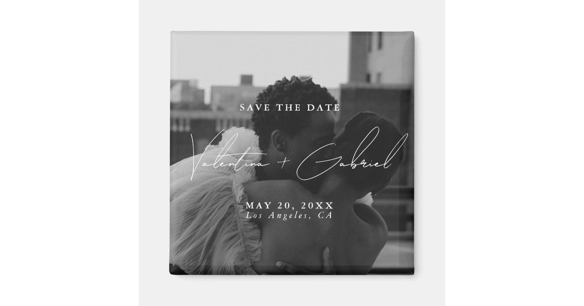 Modern Minimal Save the Date Invitation Magnet | Zazzle