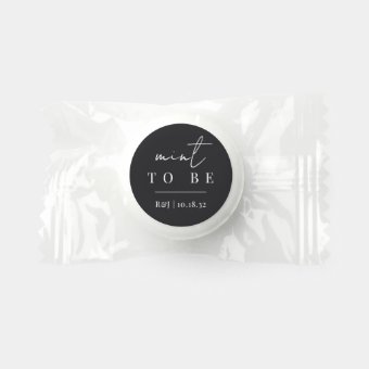 Modern Minimal Script "Mint to Be" Wedding Life Saver® Mints | Zazzle
