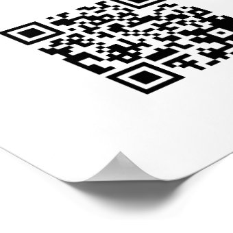 Modern Minimal Script QR Code Wedding Menu Poster | Zazzle