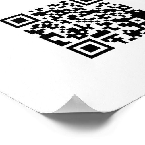 Modern Minimal Script QR Code Wedding Menu Poster | Zazzle