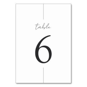 Modern Minimal Script Table Number | Zazzle