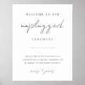 Modern Minimal Script Unplugged Ceremony Sign | Zazzle