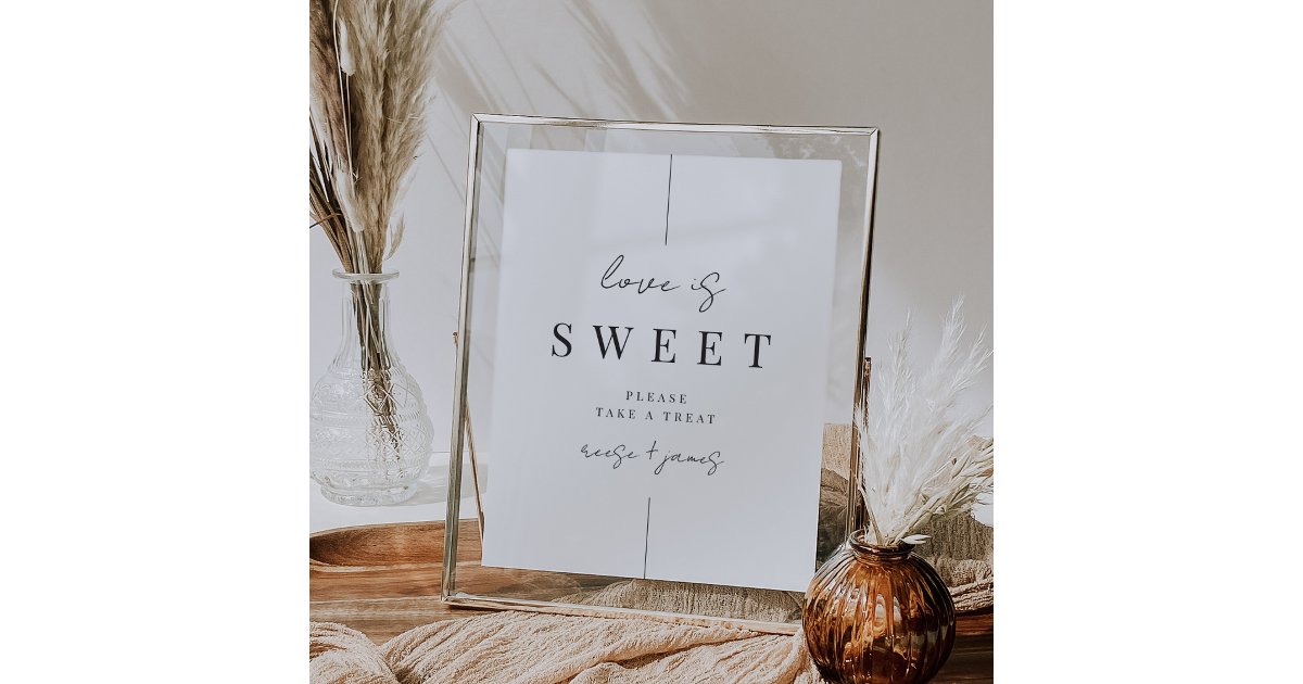 Modern Minimal Script Wedding Dessert Table Poster | Zazzle