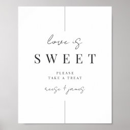 Modern Minimal Script Wedding Dessert Table Poster | Zazzle