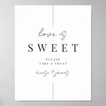 Modern Minimal Script Wedding Dessert Table Poster | Zazzle