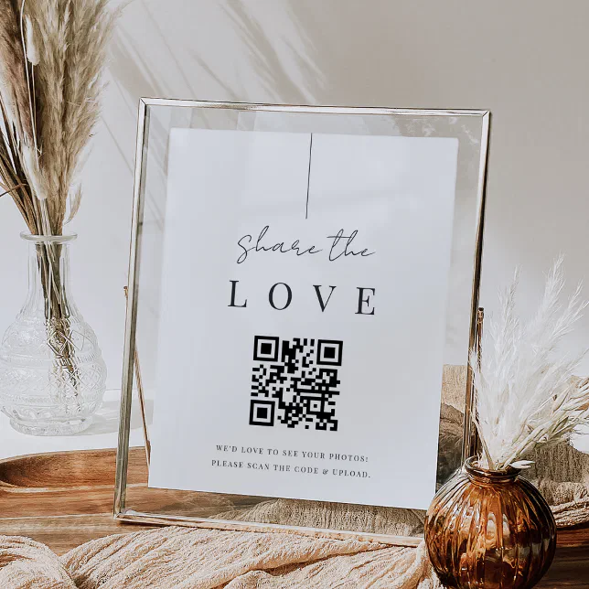 Modern Minimal Script Wedding Photo QR Code Sign | Zazzle