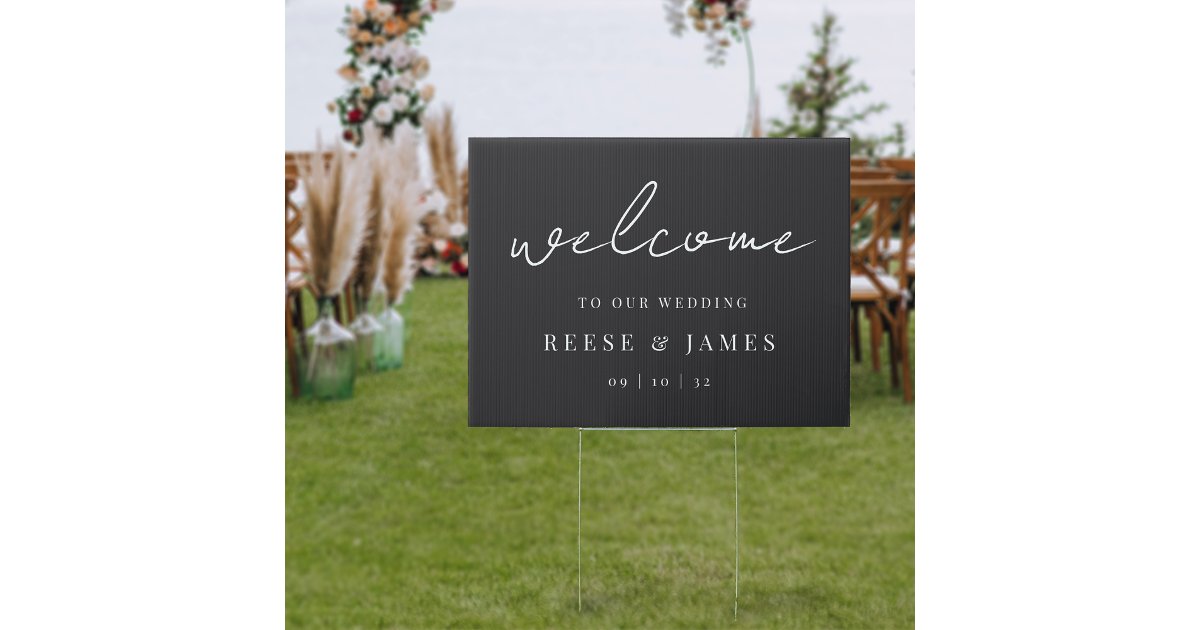 Modern Minimal Script Wedding Welcome Sign | Zazzle