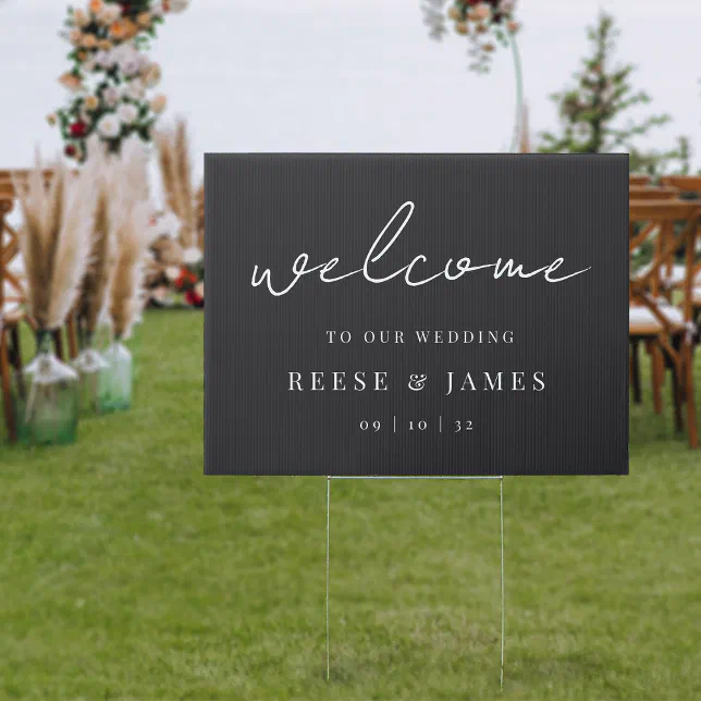 Modern Minimal Script Wedding Welcome Sign | Zazzle
