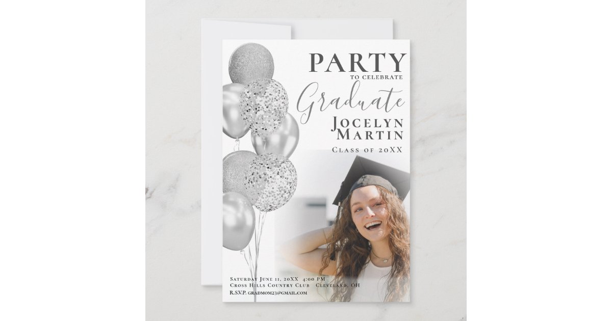 Modern Minimal Sheer Overlay Graduation Invitation | Zazzle