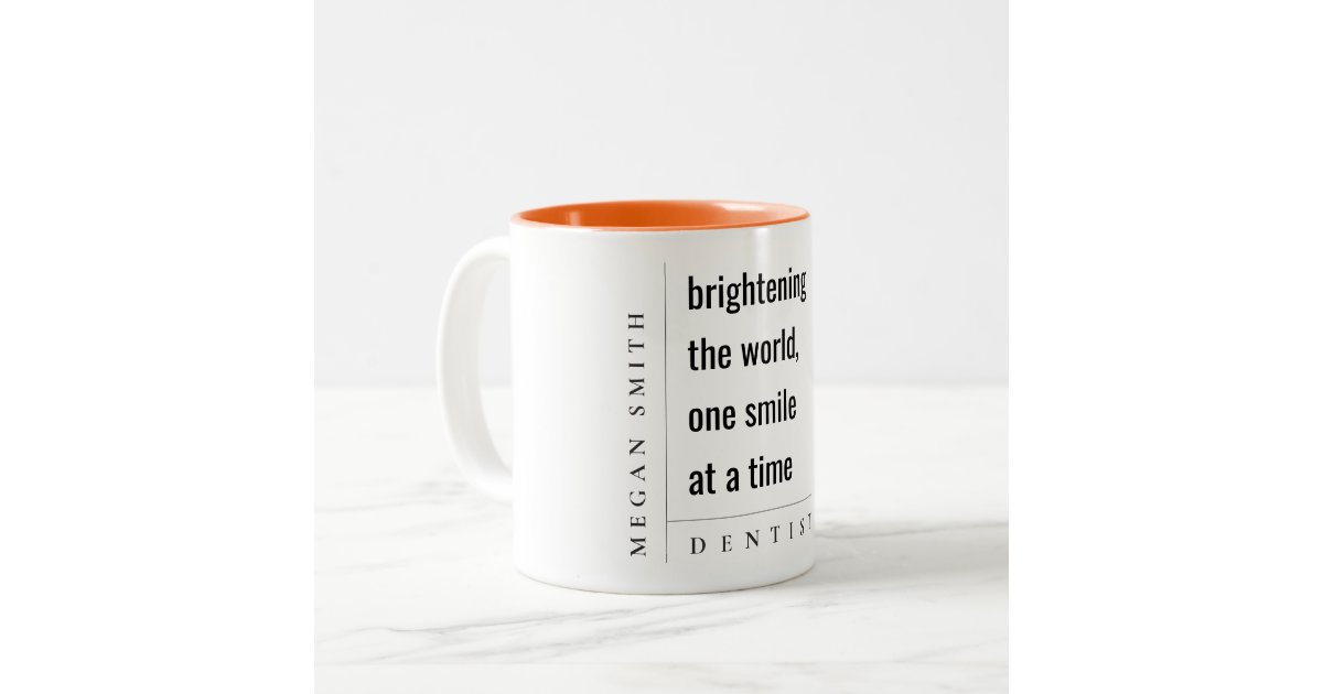 Modern Minimal Simple Bold Dentist Gift Two-Tone Coffee Mug | Zazzle
