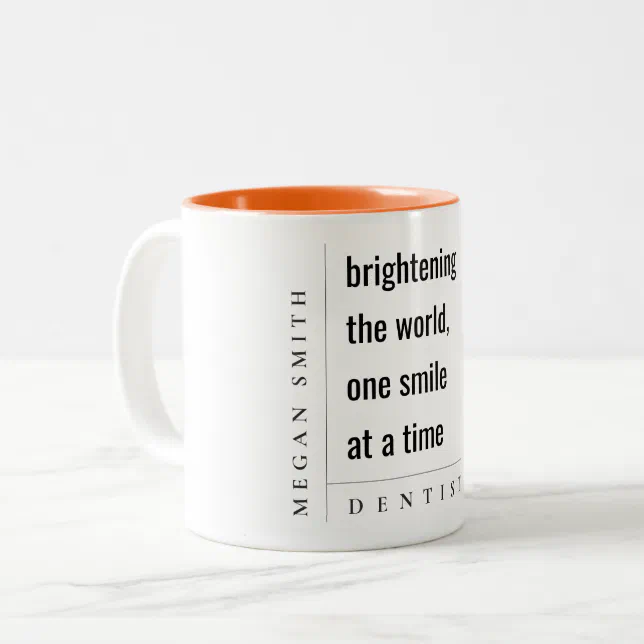 Modern Minimal Simple Bold Dentist Gift Two-Tone Coffee Mug | Zazzle