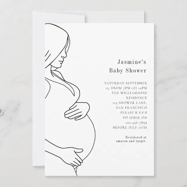Modern minimal simple stylish baby shower Invitation | Zazzle