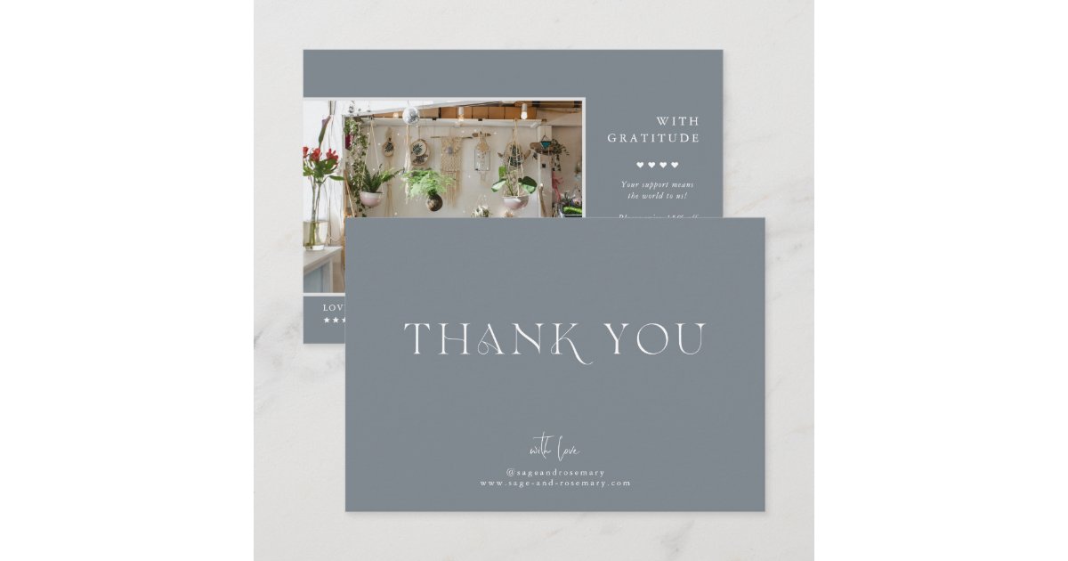 Modern Minimal | Slate Gray Business Thank You | Zazzle