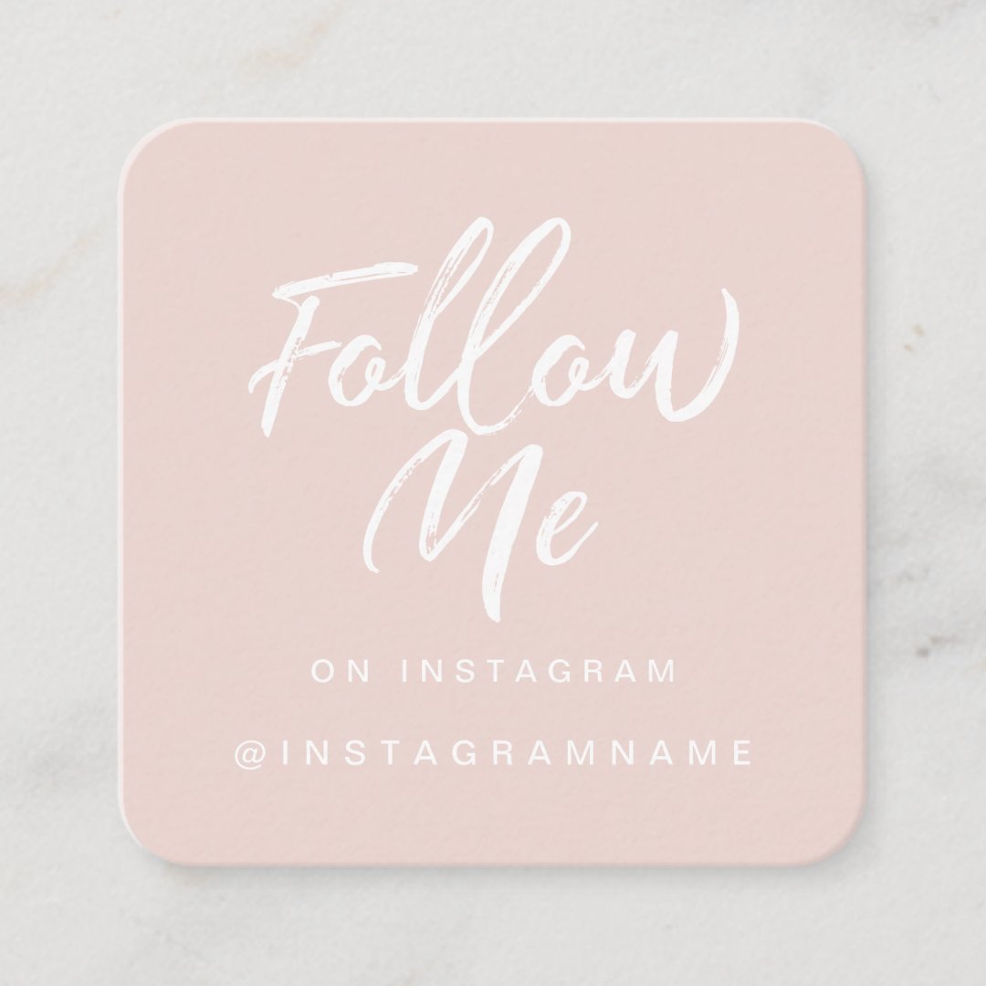 Modern & Minimal Social Media Follow Me Photo Square Business Card | Zazzle