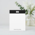 Modern Minimal Solid Black Monogram Vertical Note Card | Zazzle