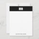 Modern Minimal Solid Black Monogram Vertical Note Card | Zazzle